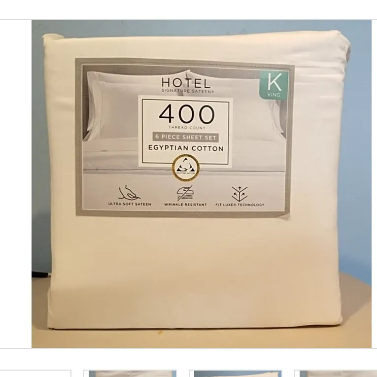 400 TC Egyptian Cotton 6-Piece Sheet Set - King Size - White – REBEL