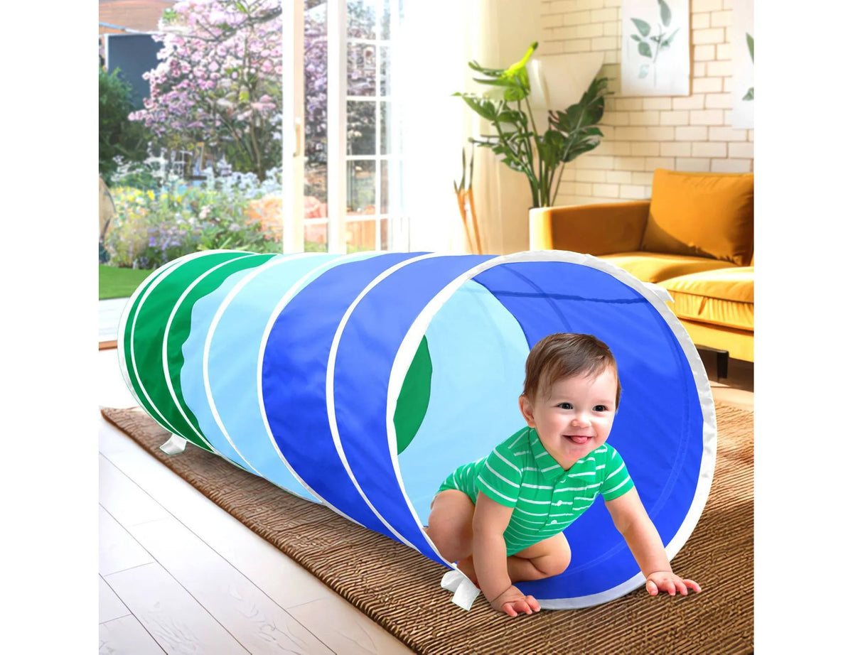 Tunnel Play Structure - Dark Green, Periwinkle, Blue – REBEL