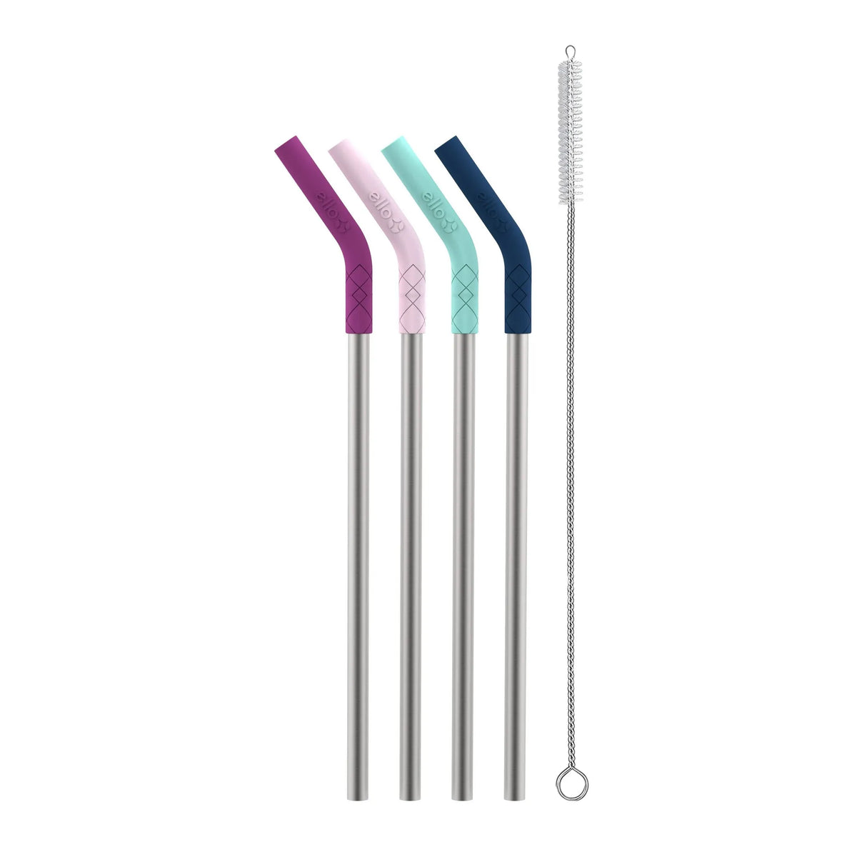 4pk Stainless Straws with Silicone Tips – REBEL
