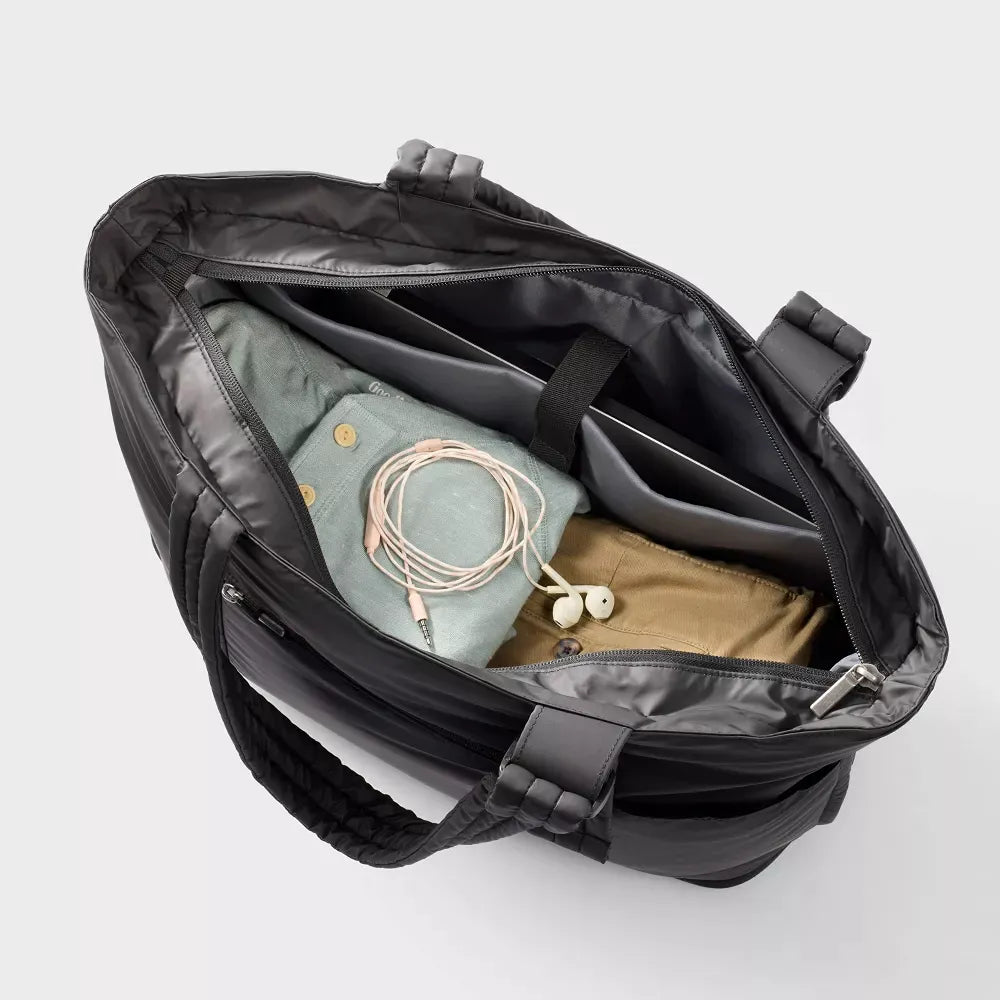 Expandable Puffer Weekender Bag - Black – REBEL