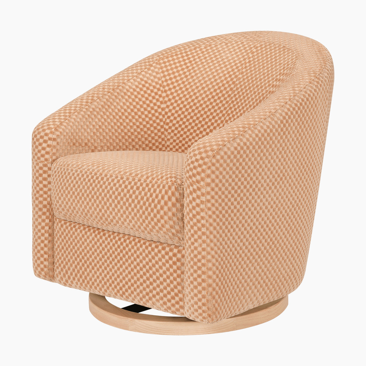 Babyletto Madison Swivel Glider - Canyon Velvet Checker w/ Light Wood ...