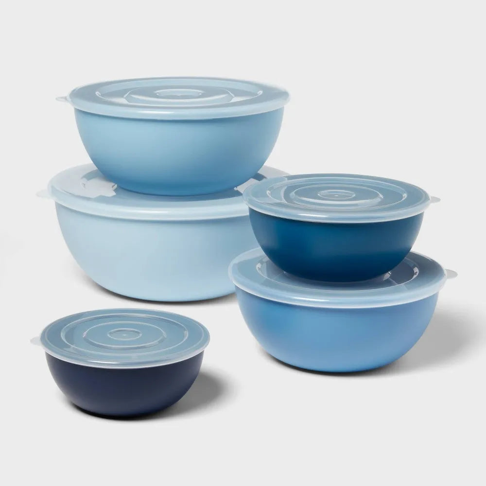 Room Essentials 10pc Plastic Mixing Bowl Set with Lids – REBEL