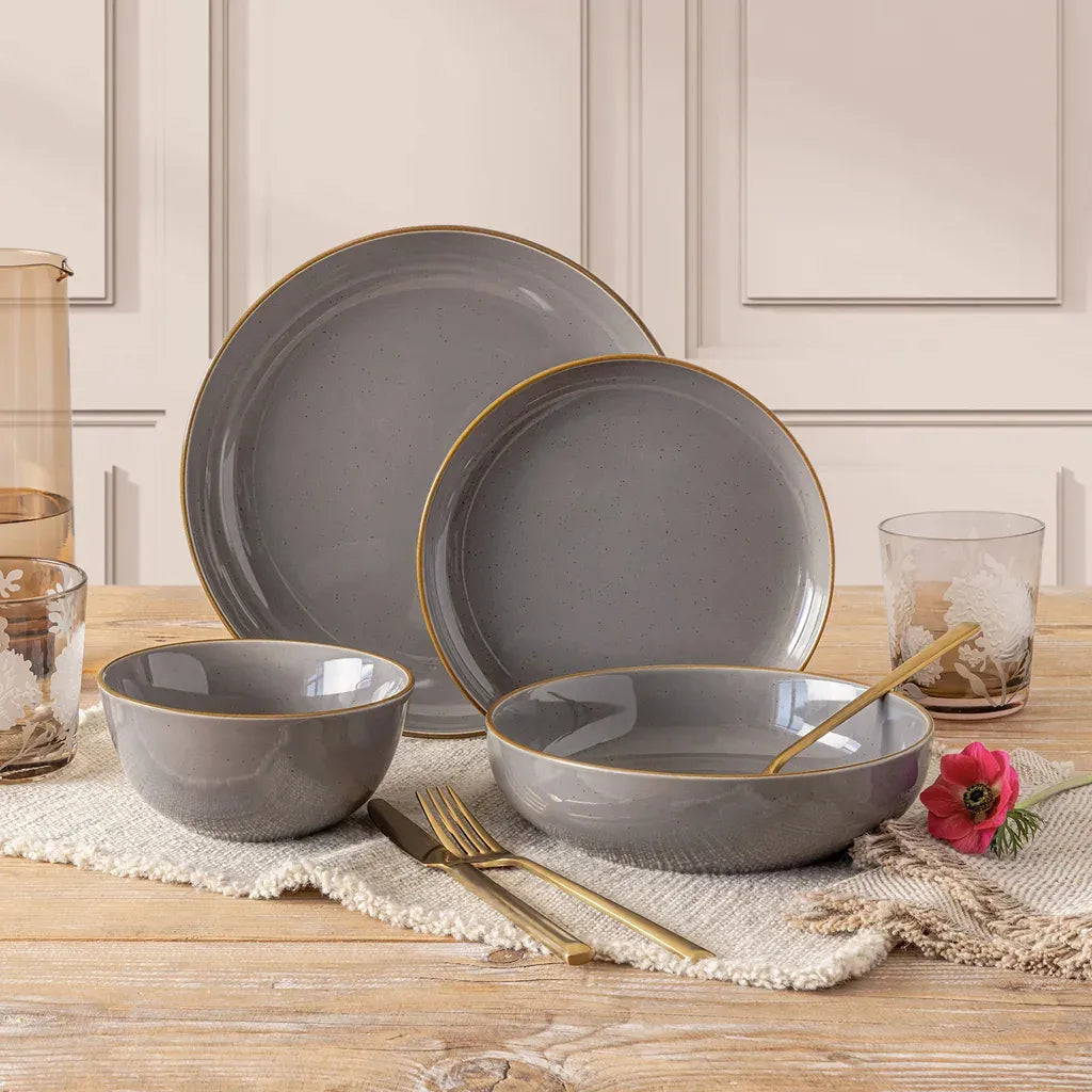Over&Back 16-Piece Dinnerware Set - Dark Grey – REBEL