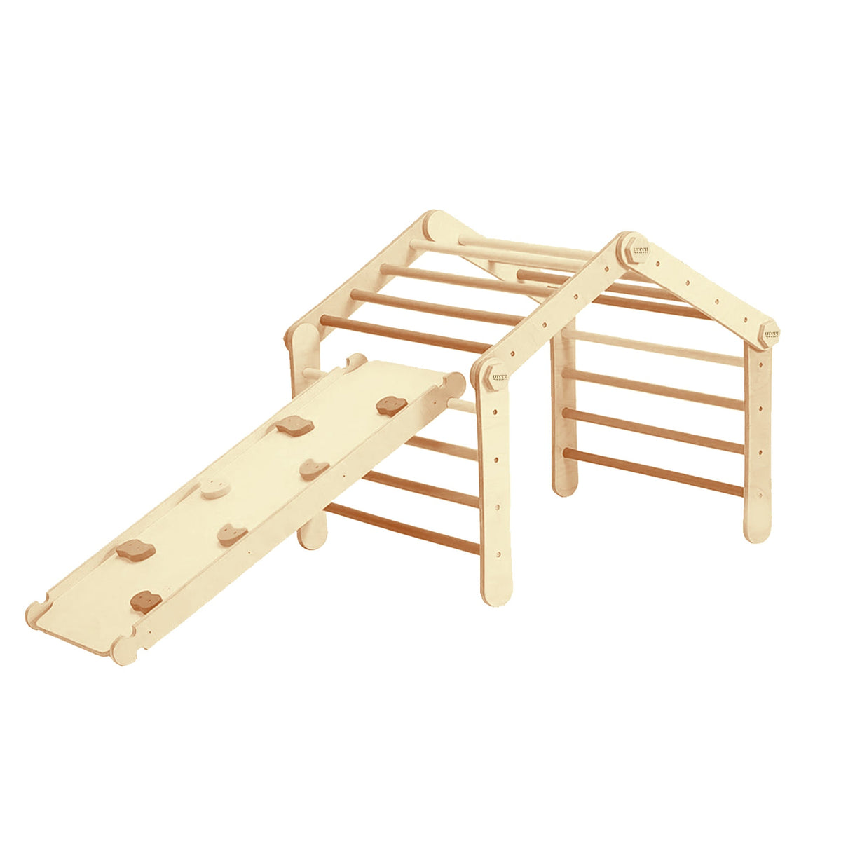 Large Convertible Wooden Pikler Triangle Gym With Slide & Ramp | Multi ...