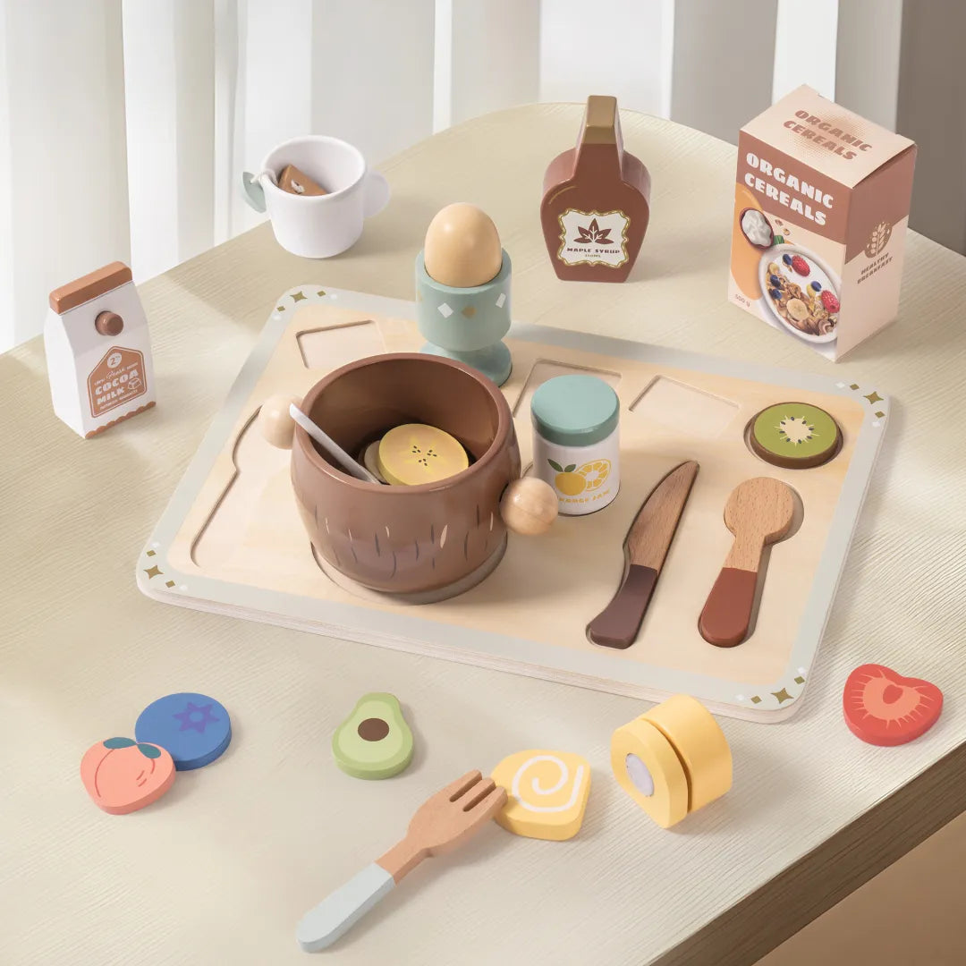 ROBUD 31-Piece Wooden Play Food Sets for Kids – REBEL