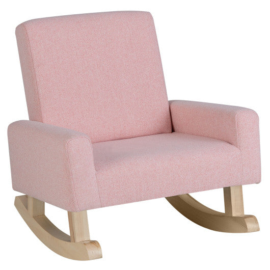 COSTWAY Kids Rocking Chair With Solid Wood Legs-Pink – REBEL