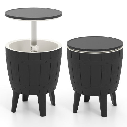 10 Gallon Cooler Bar Table Outdoor Coffee Table Ice Bucket With Telesc ...