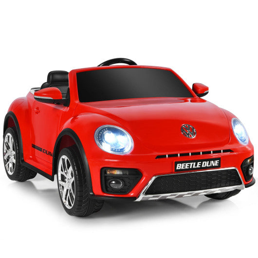 12V Licensed Volkswagen Beetle Kids Ride on Car With Remote Control-Re ...