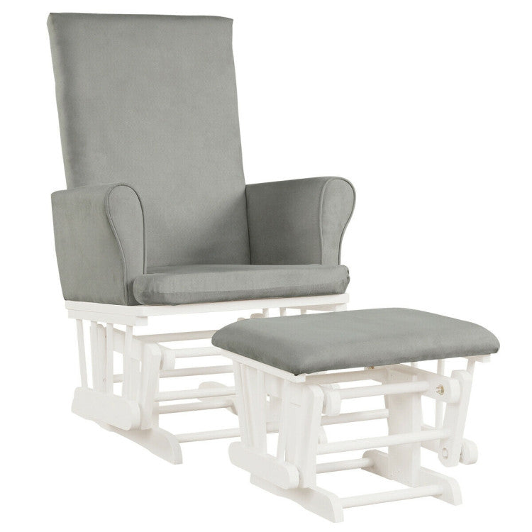 Baby Nursery Relax Rocker Rocking Chair Glider and Ottoman Cushion Set ...