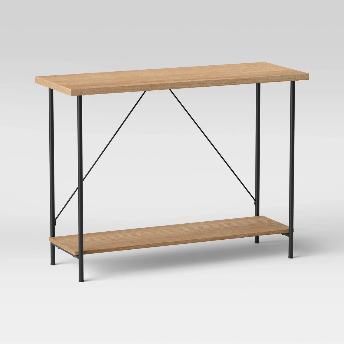 Room Essentials Wood and Metal Dorm Console Table Natural - Room ...
