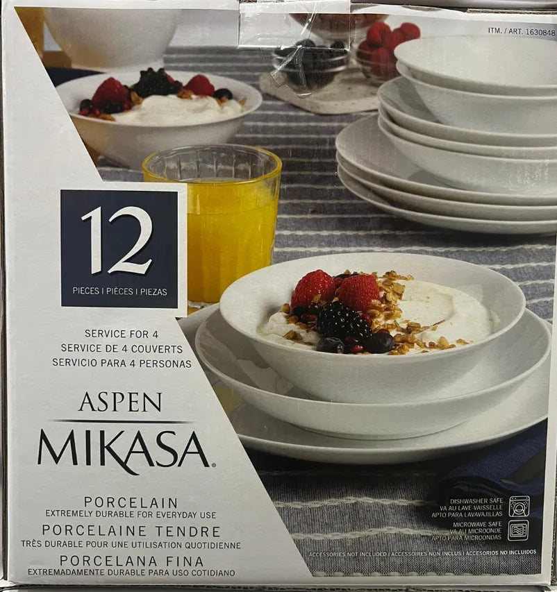 Ikasa Aspen Porcelain Dinnerware 12 Piece Set – REBEL