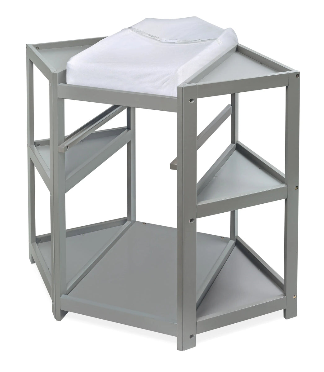Badger Basket Diaper Corner Baby Changing Table with Hamper and Basket ...