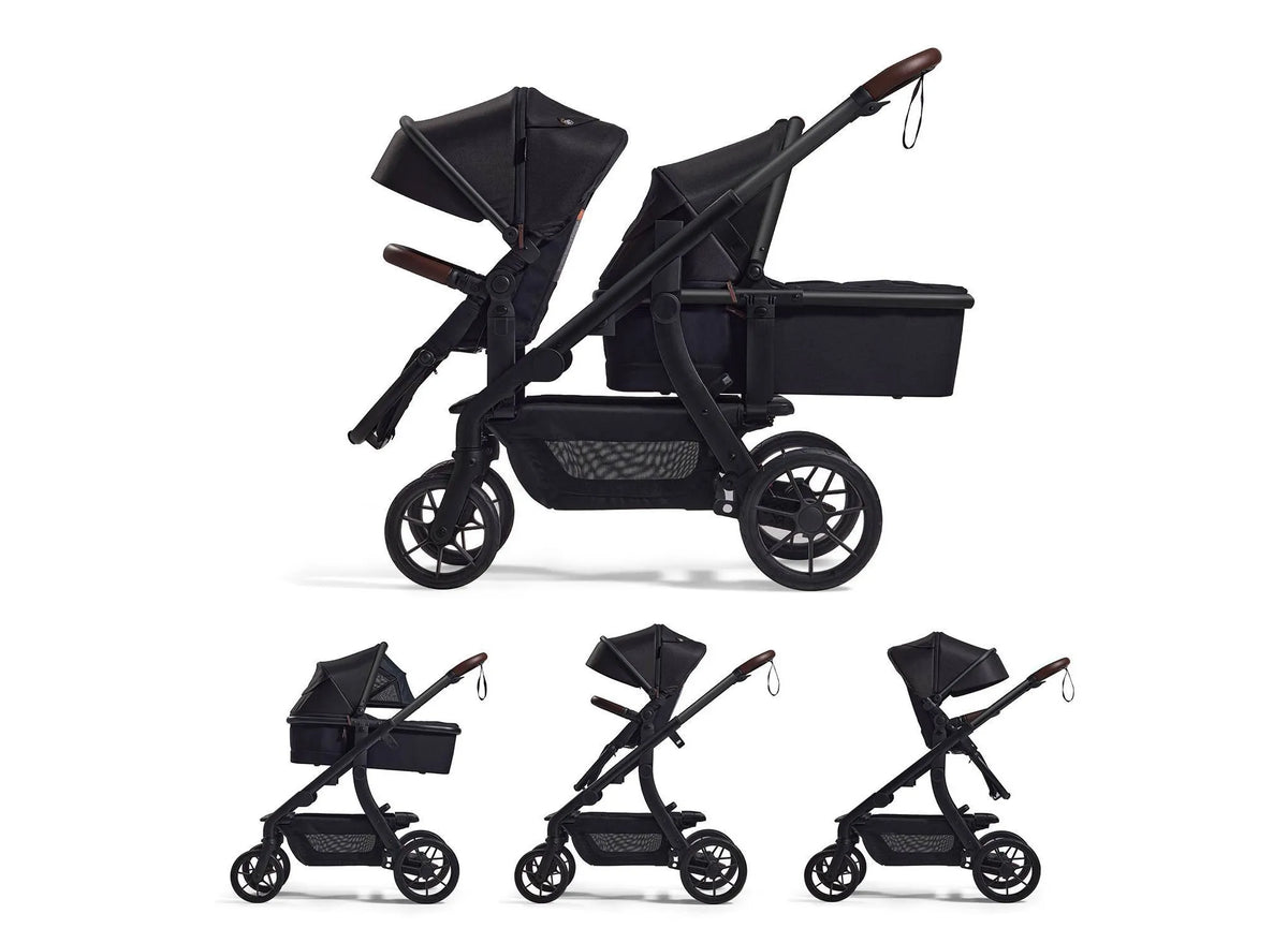 Multi-Functional Stroller with Carrycot + Seat Combo - Black – REBEL