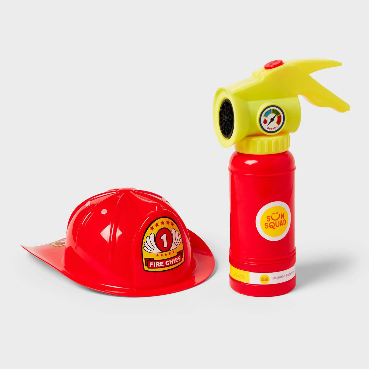 Sun Squad Fire Extinguisher Bubble Maker with Hat - Toddler Outdoor Toy ...