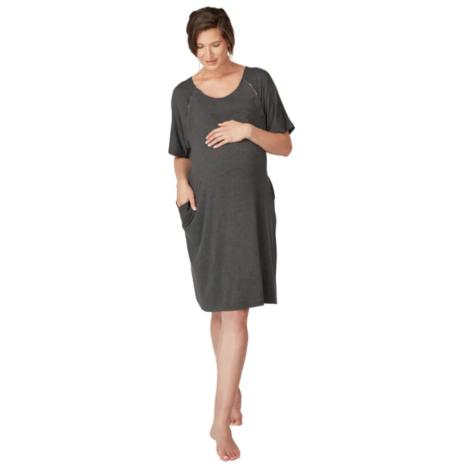 Frida Mom Labor and Delivery Gown for Hospital, Easy-Snap, Tagless ...