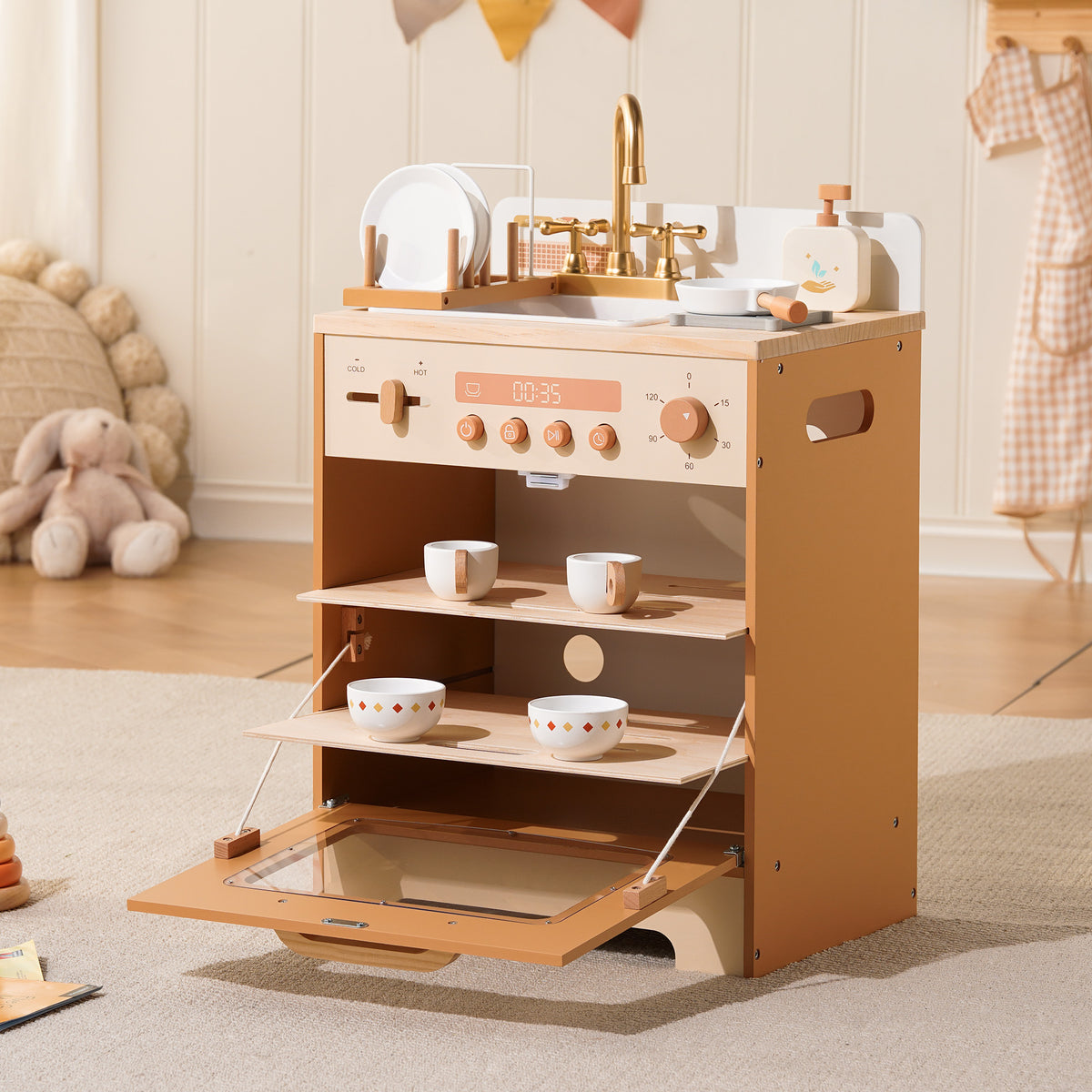 ROBUD Wooden Toy Dishwasher - Caramel – REBEL