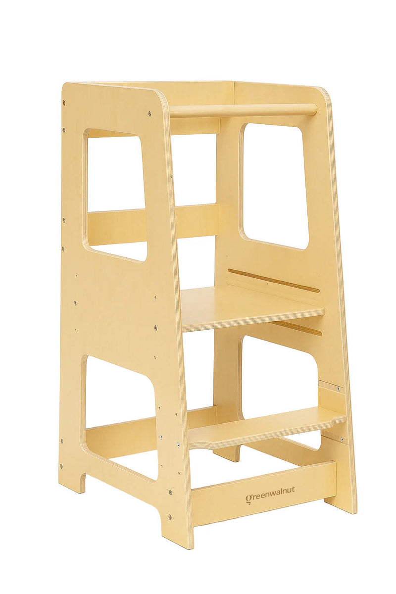 GREEN WALNUT Wooden Toddler Tower – REBEL
