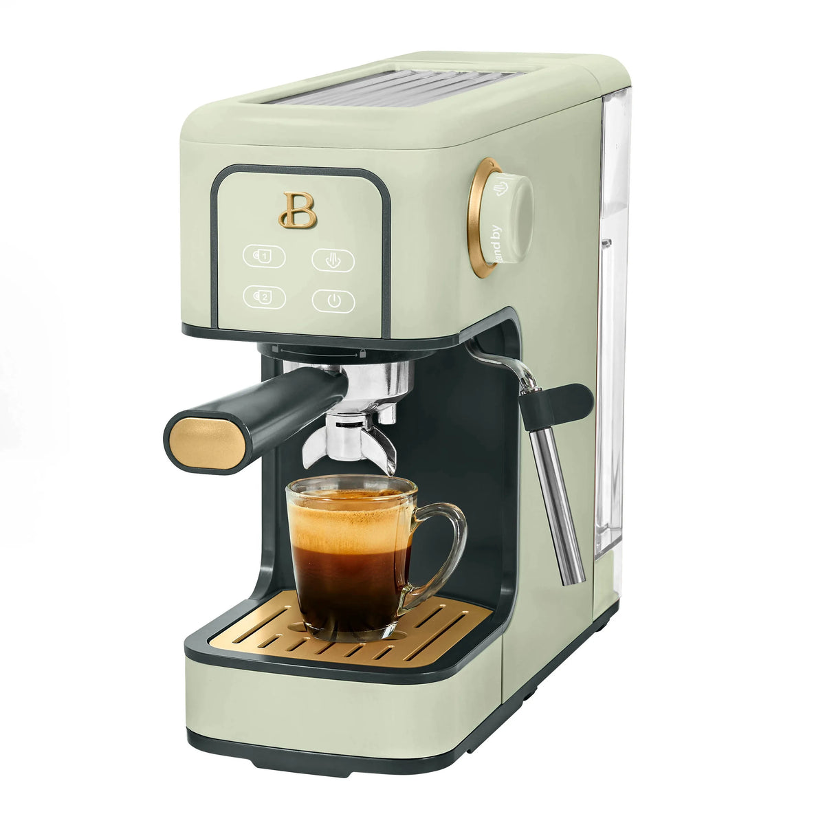 Beautiful Slim Espresso Machine with 20-Bar Pressure, Sage Green – REBEL