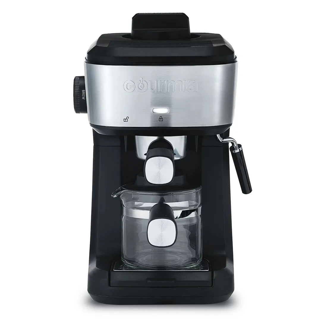 Gourmia 4 Shot Steam Espresso Maker with Frothing Wand - Black ...