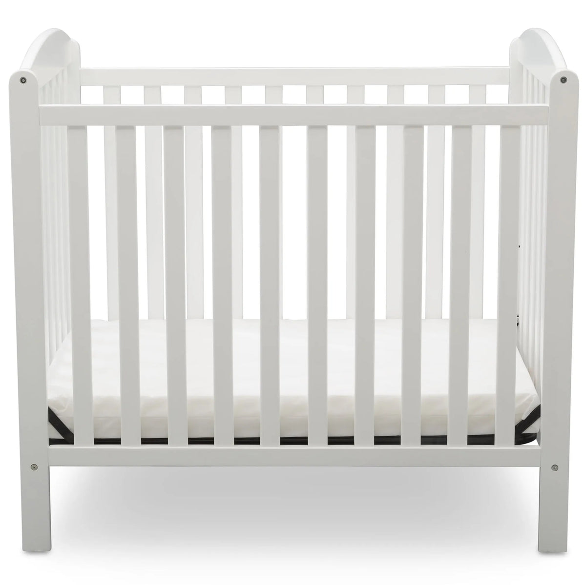 Delta Children Mini Convertible Baby Crib with Mattress - Bianca White ...
