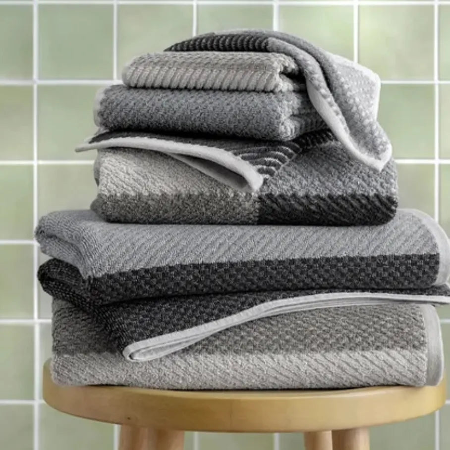 Colorblock Bath Towel 6-Piece Set - Gray – REBEL