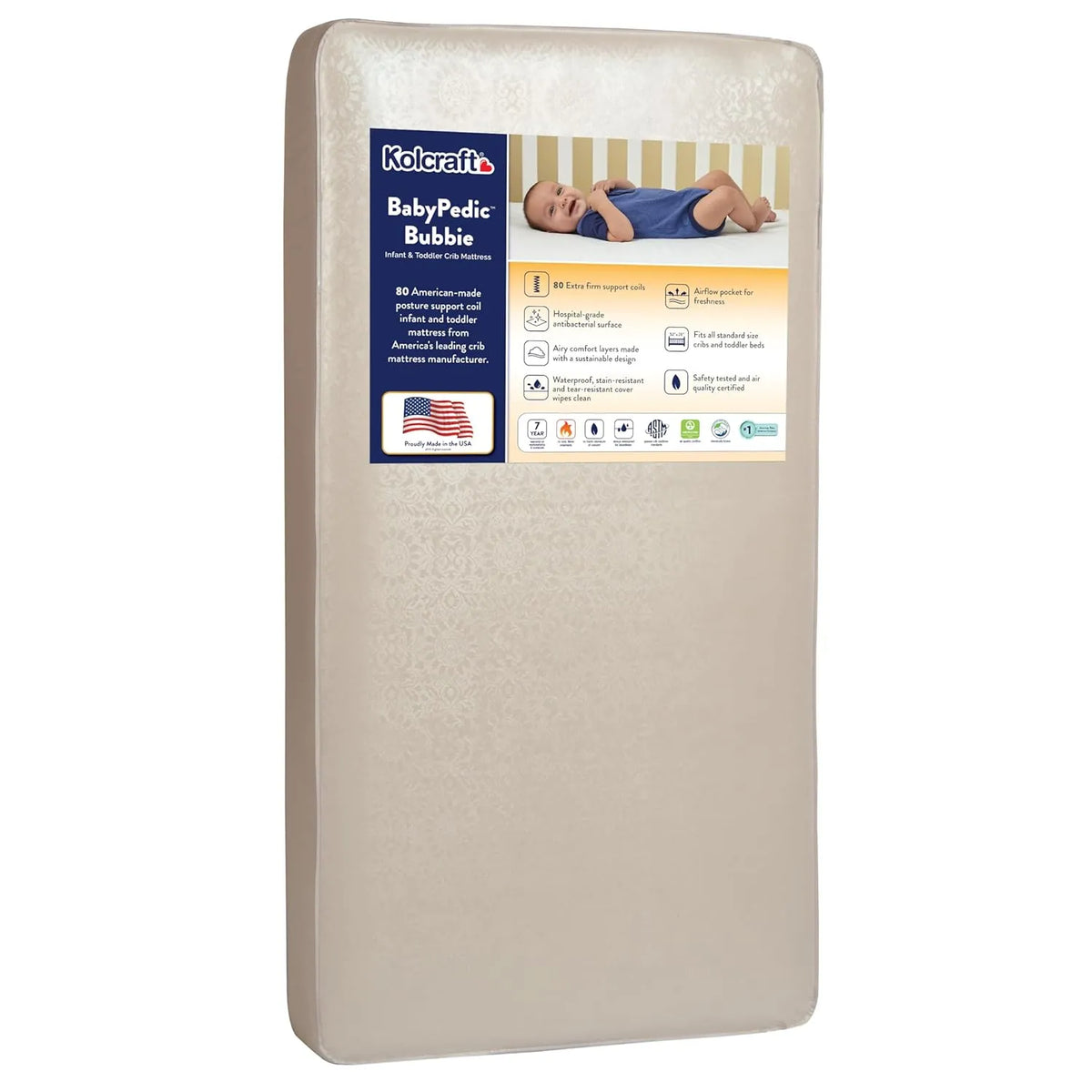 Kolcraft Extra Firm Coil Waterproof Baby Crib Mattress - 52" x 28" – REBEL