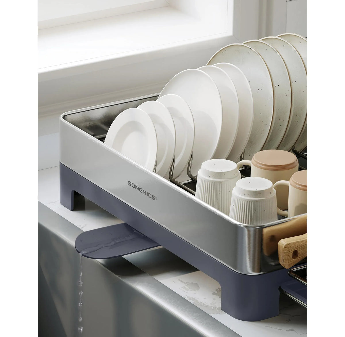 Stainless Steel Dish Drying Rack for Kitchen Counter Dish Drainers Sil ...