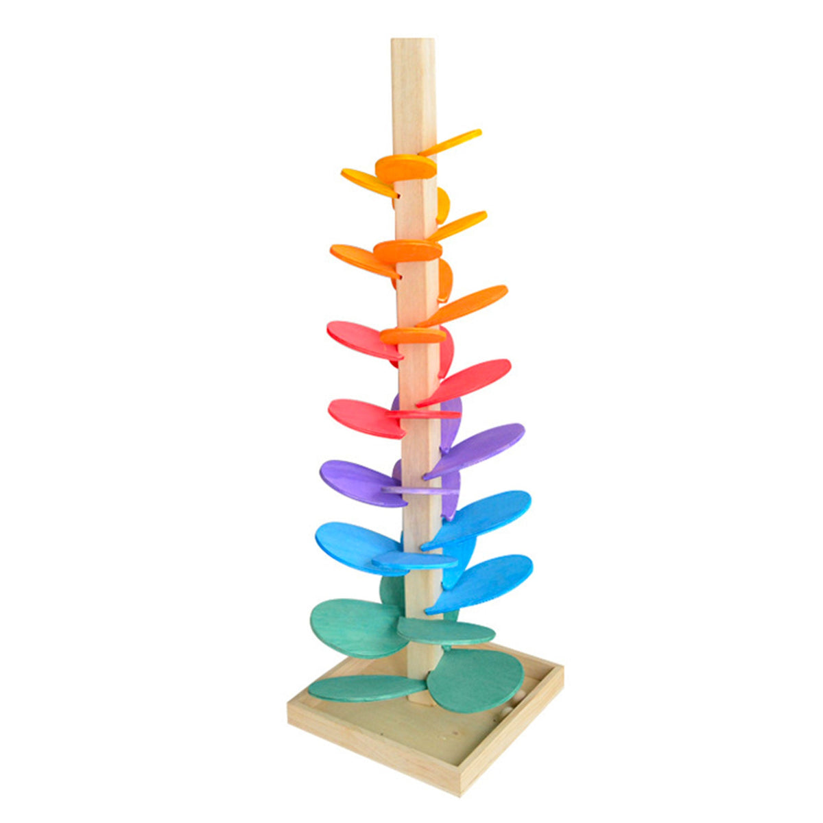 Large Wooden Marble Sound Rainbow Tree Run ( COLOURED WOODEN BALLS) – REBEL