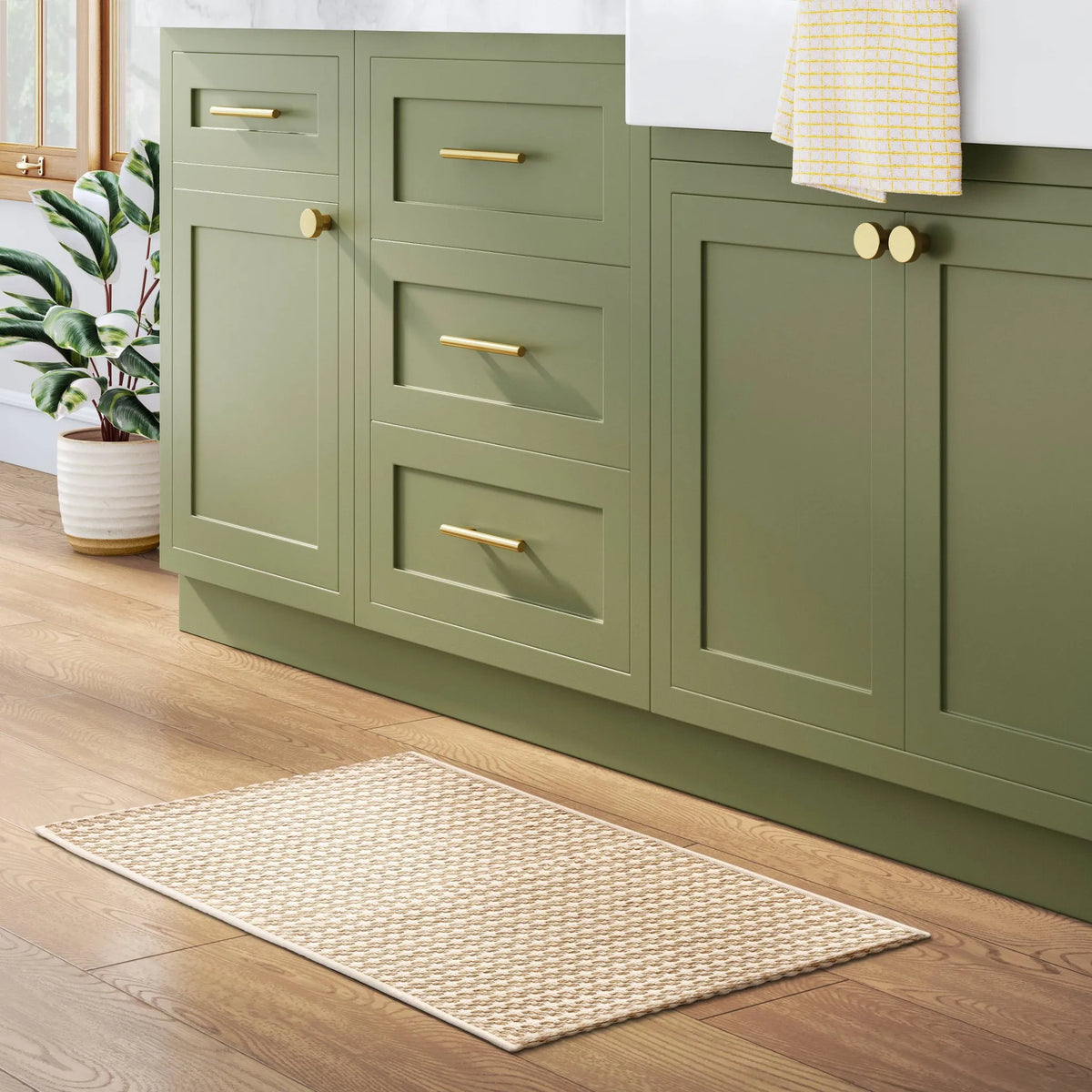 Threshold designed w/Studio McGee 1'8"x2'10" Flat Kitchen Rug Natural ...