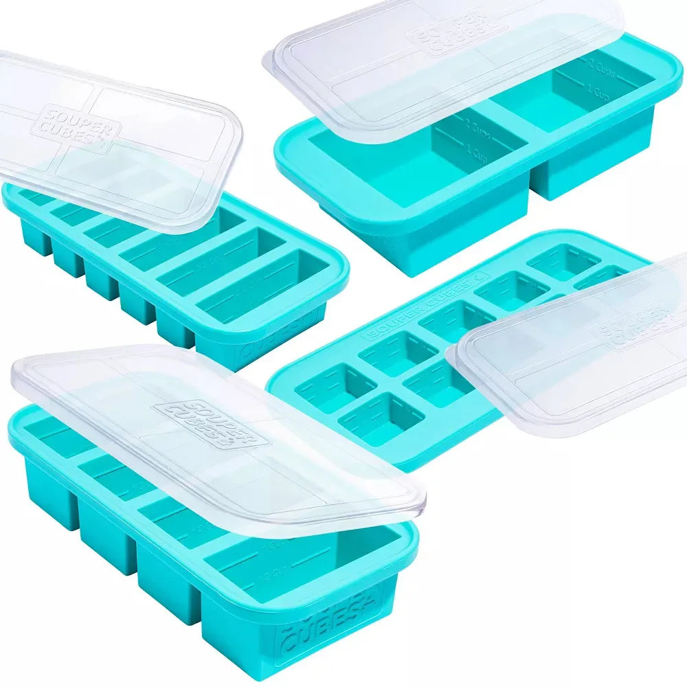 Souper Cubes 4pk Ultimate Food Freezing Tray Set Aqua Blue – REBEL