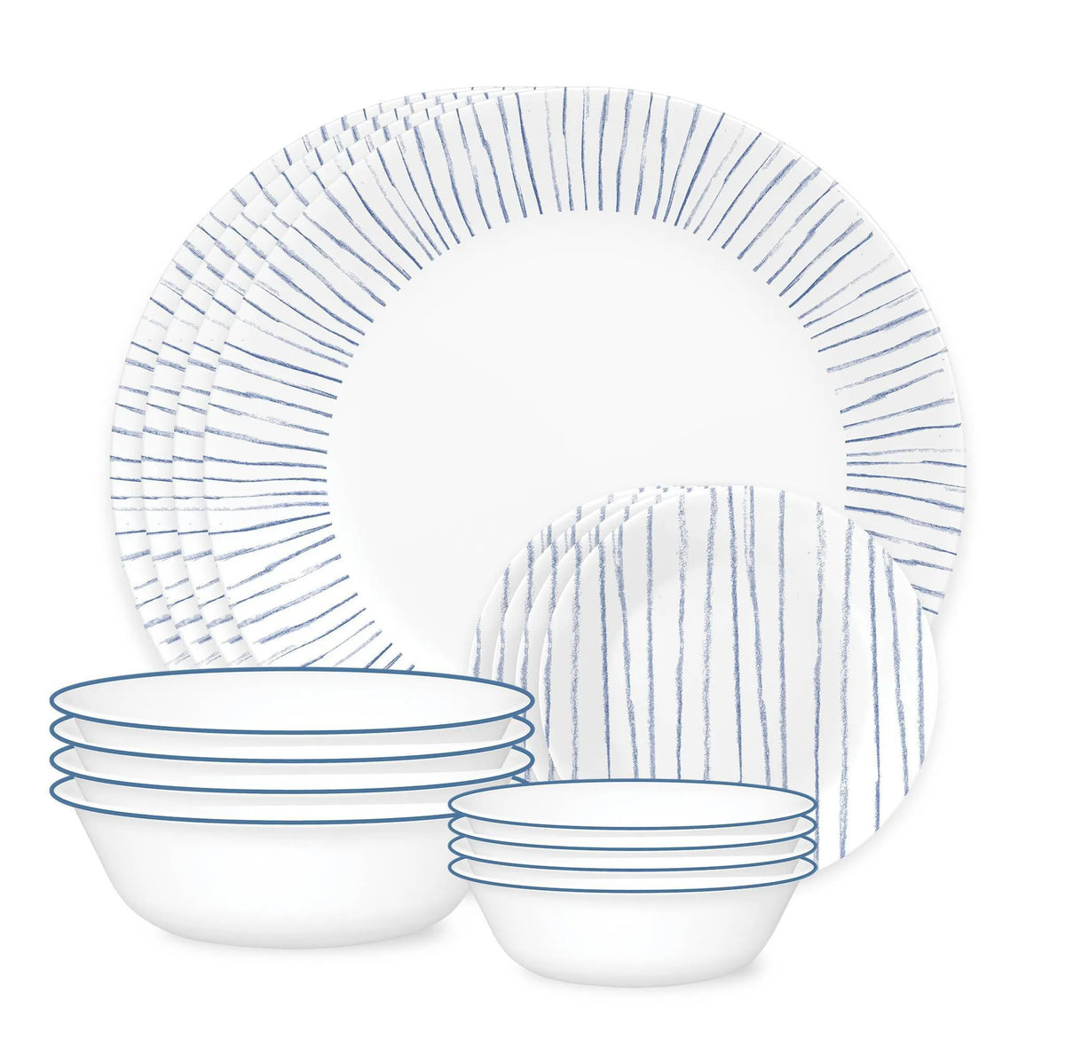 Corelle Botanical Striped Dinnerware Set - Blue – REBEL