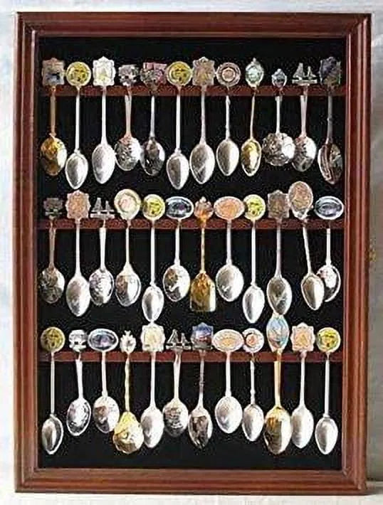 Top Stage Elegant Solid Wood Spoon Display Case with Glass Door - 19" x ...