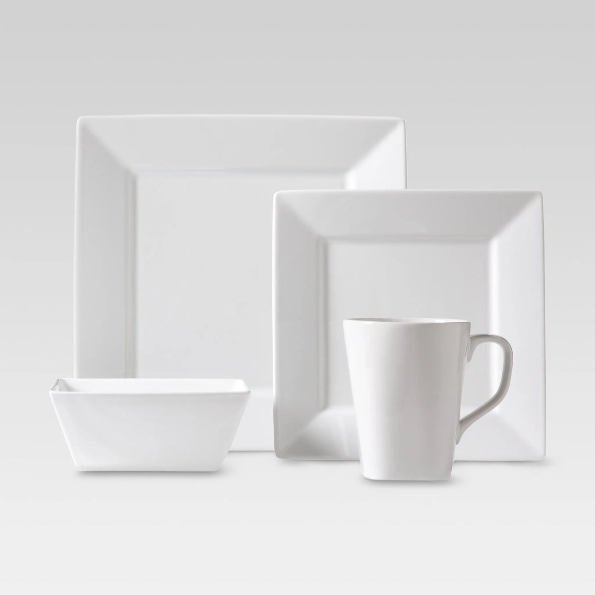 Threshold 16pc Porcelain Square Dinnerware Set - White – REBEL