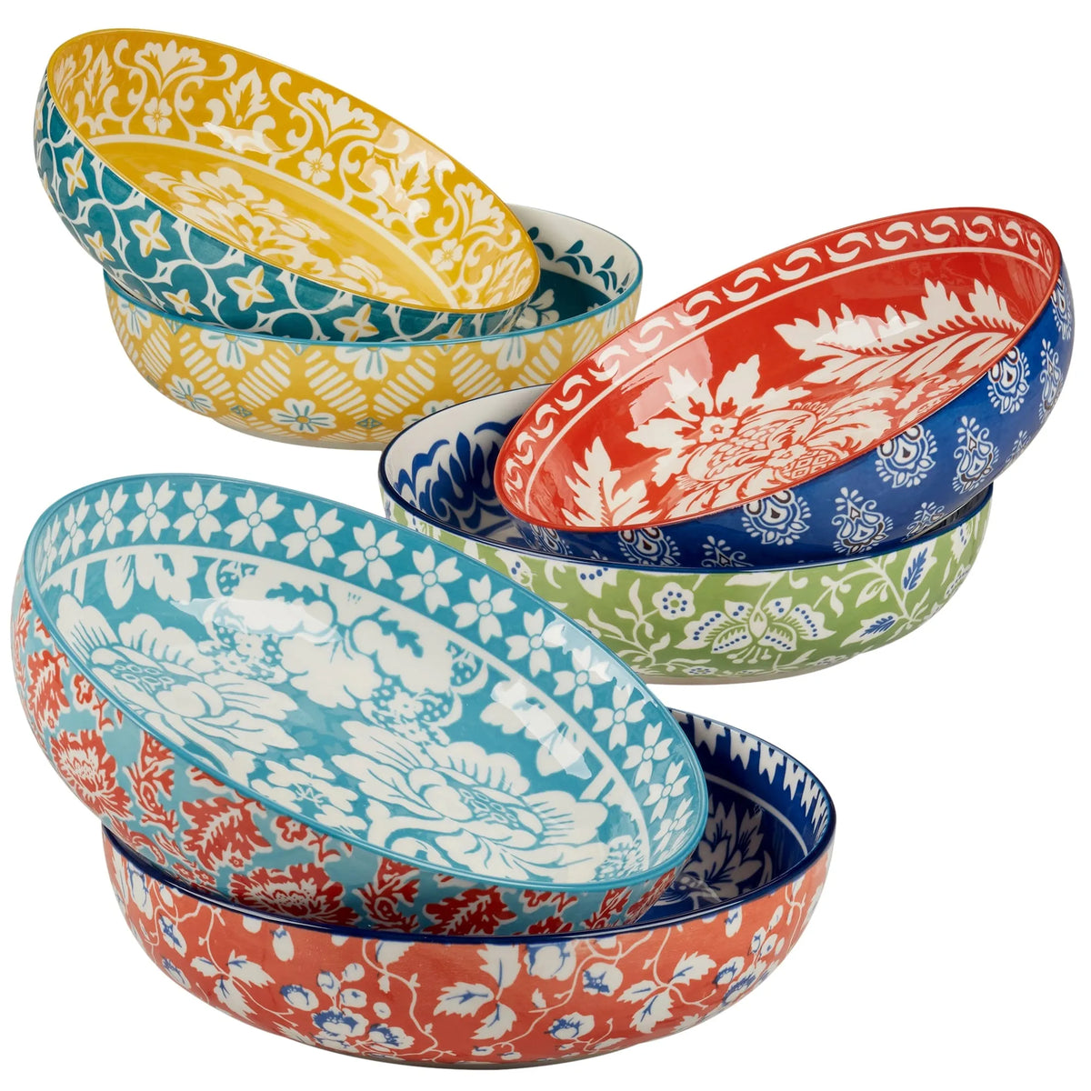 Panache 38.34 Fl. Oz. Multi-Colored Porcelain Soup Bowls (Set of 6) – REBEL