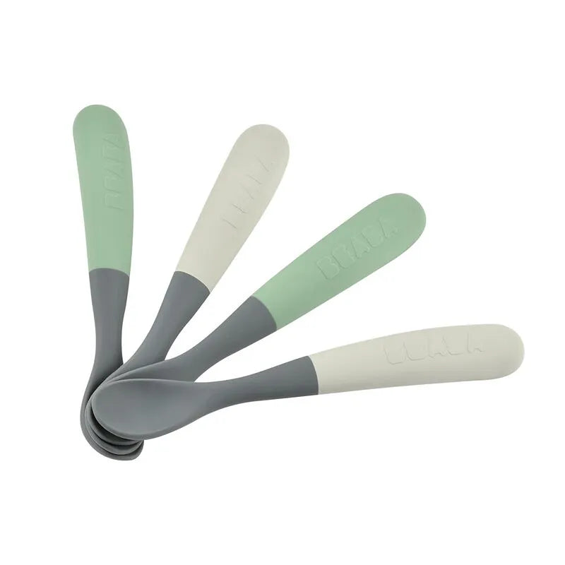 Set of 4 1st Stage Two-Tone Silicone Spoons - Mineral – REBEL
