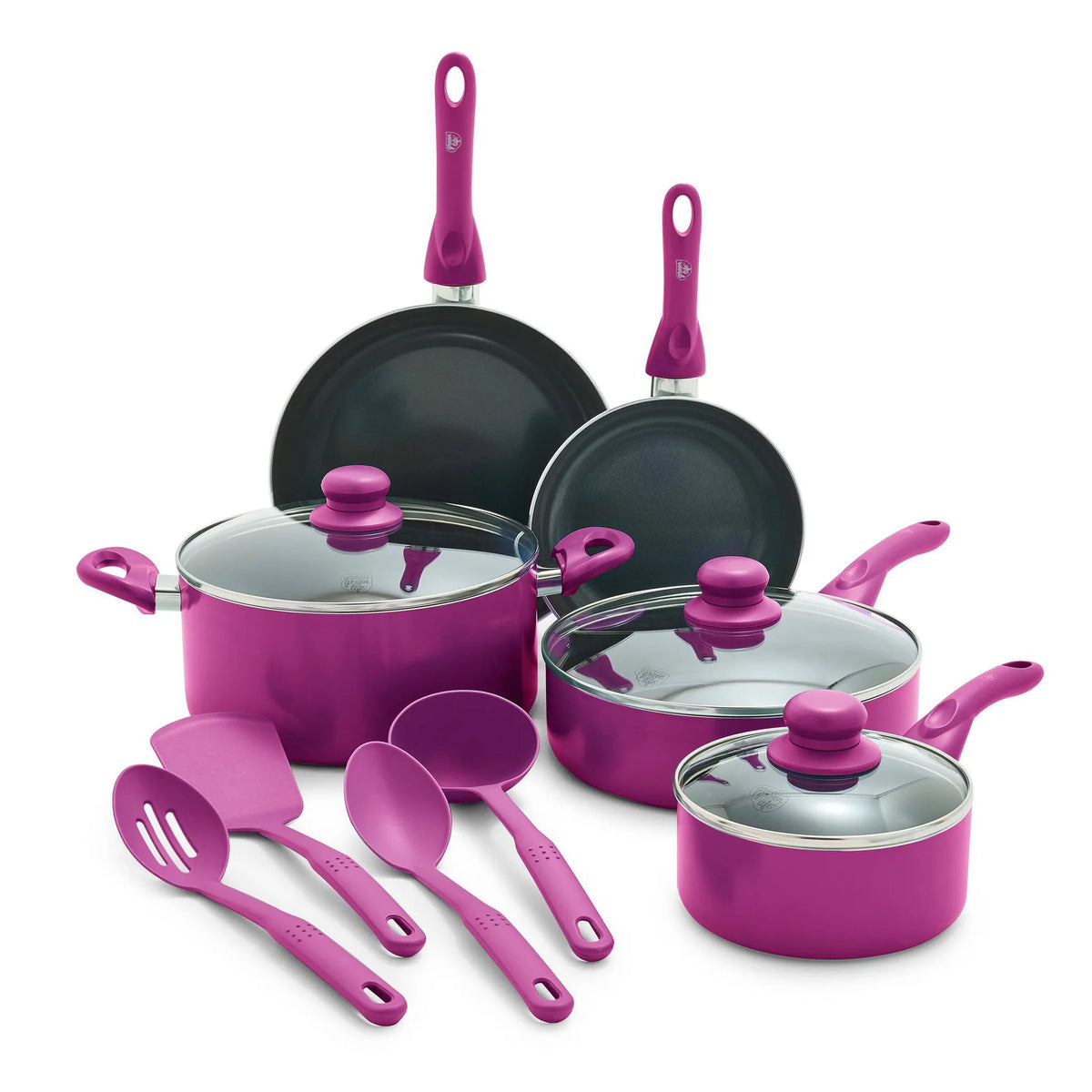 Essentials 12pc Ceramic Nonstick Aluminum Cookware Set – REBEL