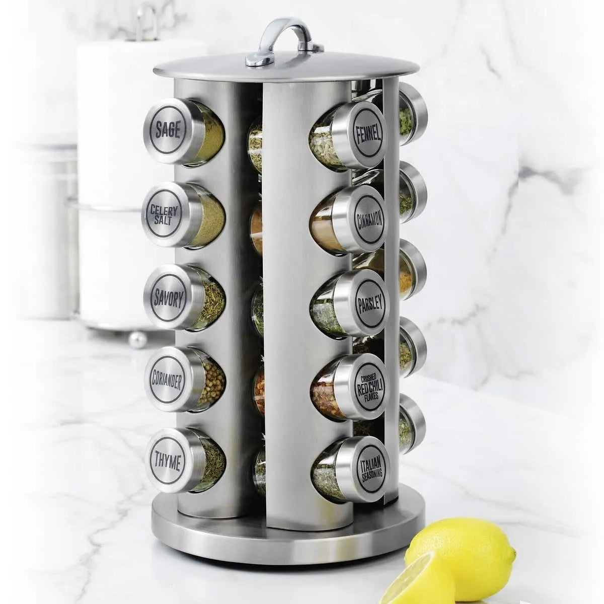 Kamenstein 20 Jar Revolving Stainless Steel Spice Rack – REBEL