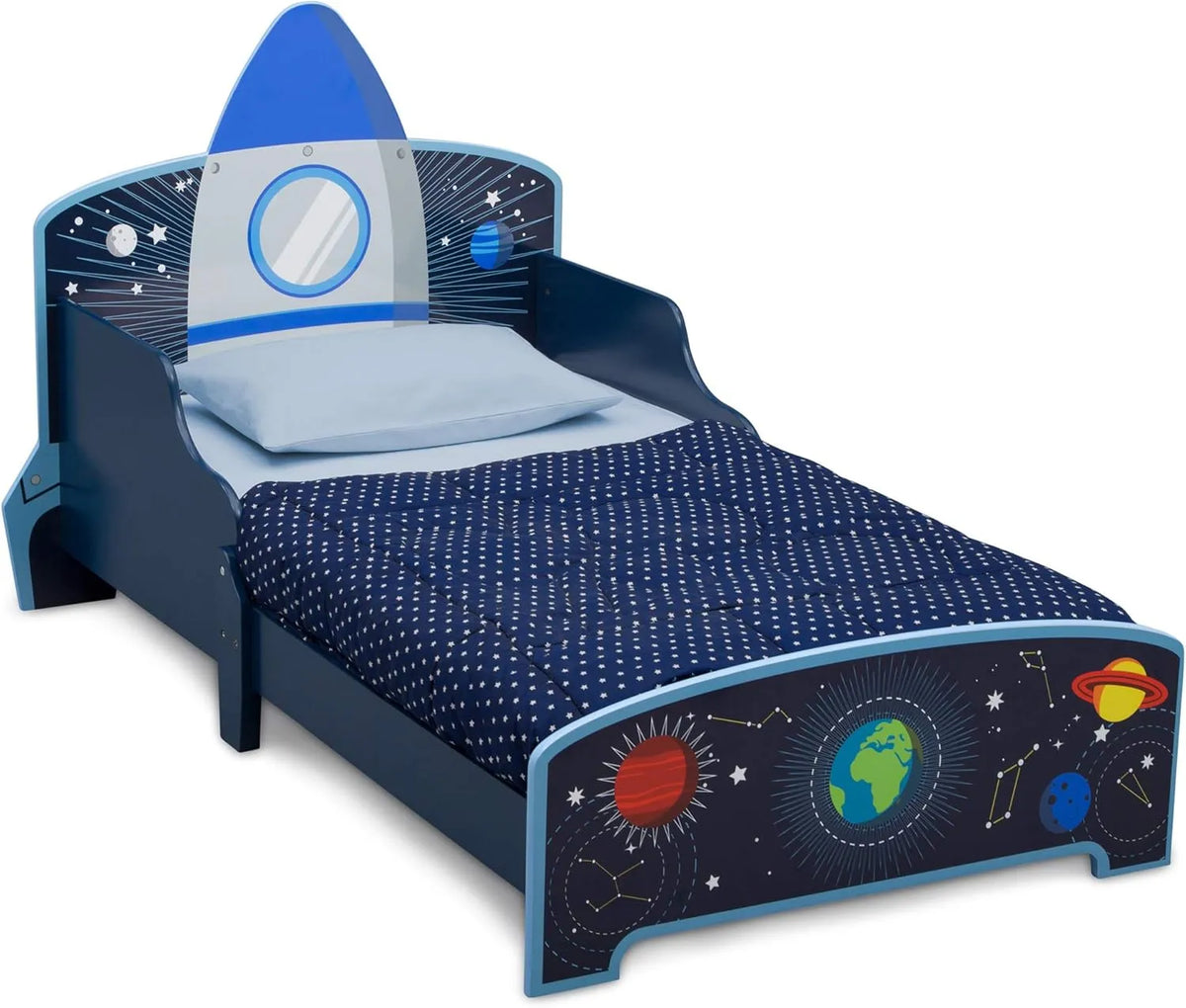 Delta Children Rocket Ship Wood Toddler Bed - Blue – REBEL