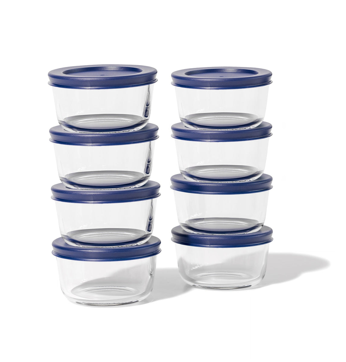 DURA LIVING Glass Food Storage Containers - 16 Piece 7oz Set (8 ...