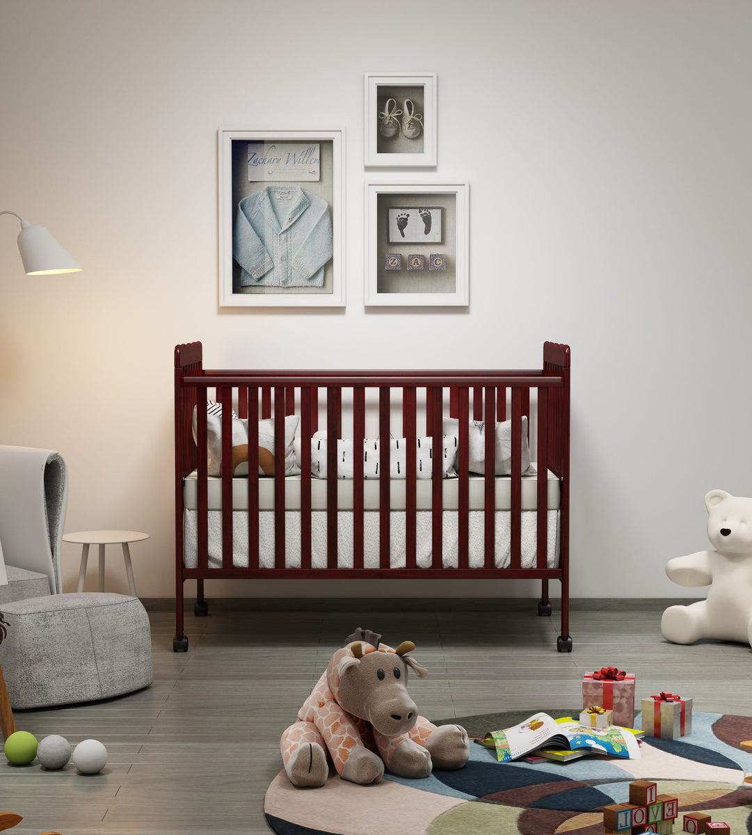 HAOLONG Crib 3 in 1 Convertible, Made of Sustainable Pinewood, Non ...