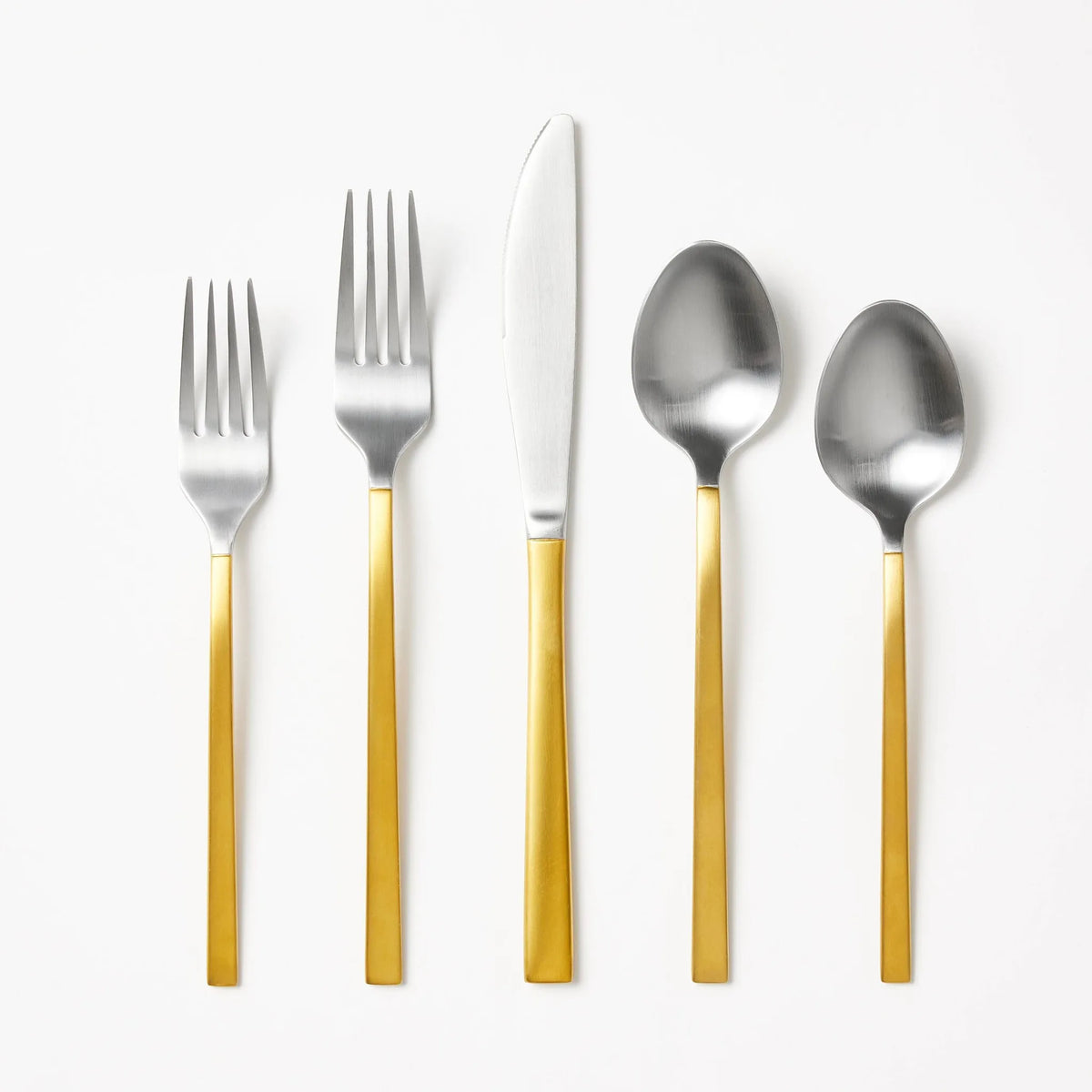 Two-Tone Kitchen Flatware Set Gold - 5 piece set – REBEL