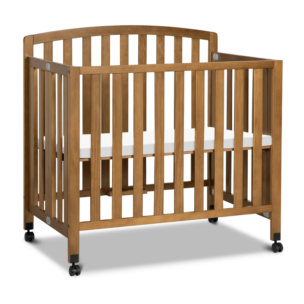 Dylan Folding Portable 3-in-1 Mini Crib and Twin Bed - Chestnut – REBEL