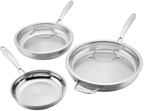 Cuisinart Stainless Steel 5-Piece Skillet Set - Silver – REBEL