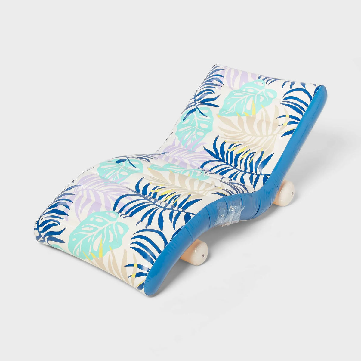 Sun Squad Chaise Lounge Water Floats and Inflatables - Blue/White – REBEL