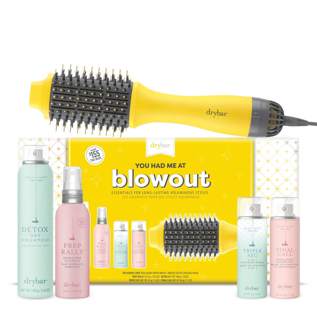 Dryer Brush and Blowout Spray Hair Care 5 Piece Set – REBEL