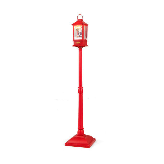 COSTWAY 61 Inch Christmas Musical Street Lamp Post With Detachable Snow ...