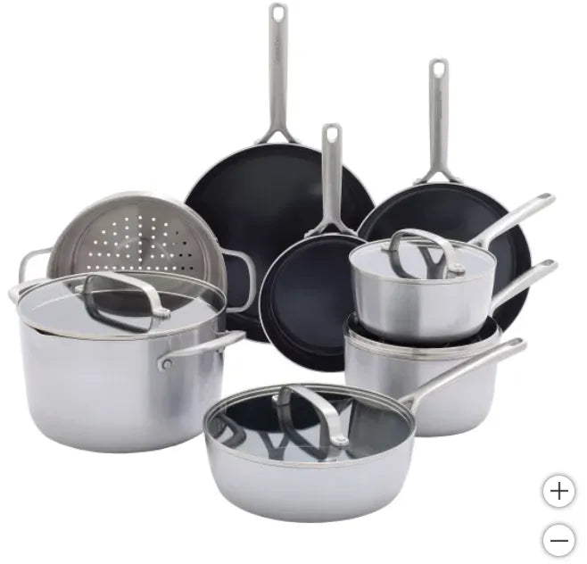12 Piece Vista 5-ply Stainless Steel Ceramic Cookware Set – REBEL