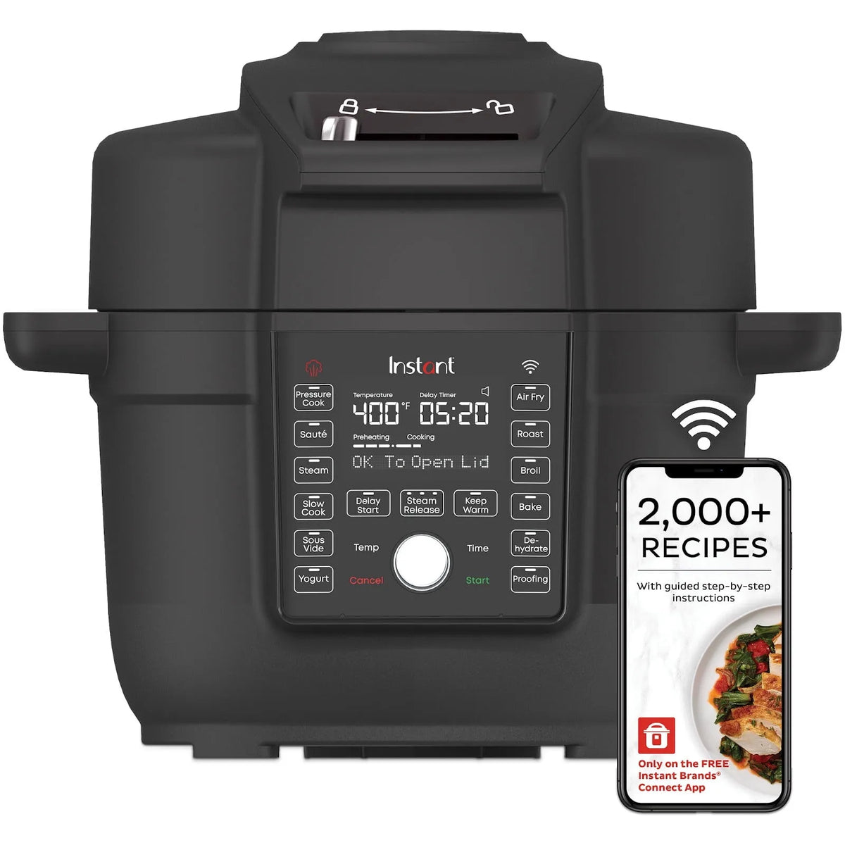 Instant Pot 6.5 Quart Duo Crisp Ultimate Lid with Wifi, 13-in-1 Air Fr ...