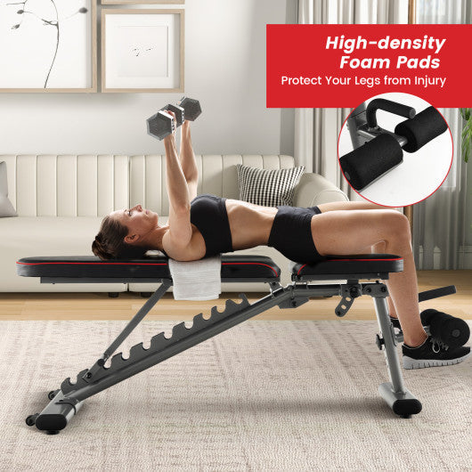 COSTWAY 660 LBS Strength Training Bench With 10 Back and 3 Seat for ...