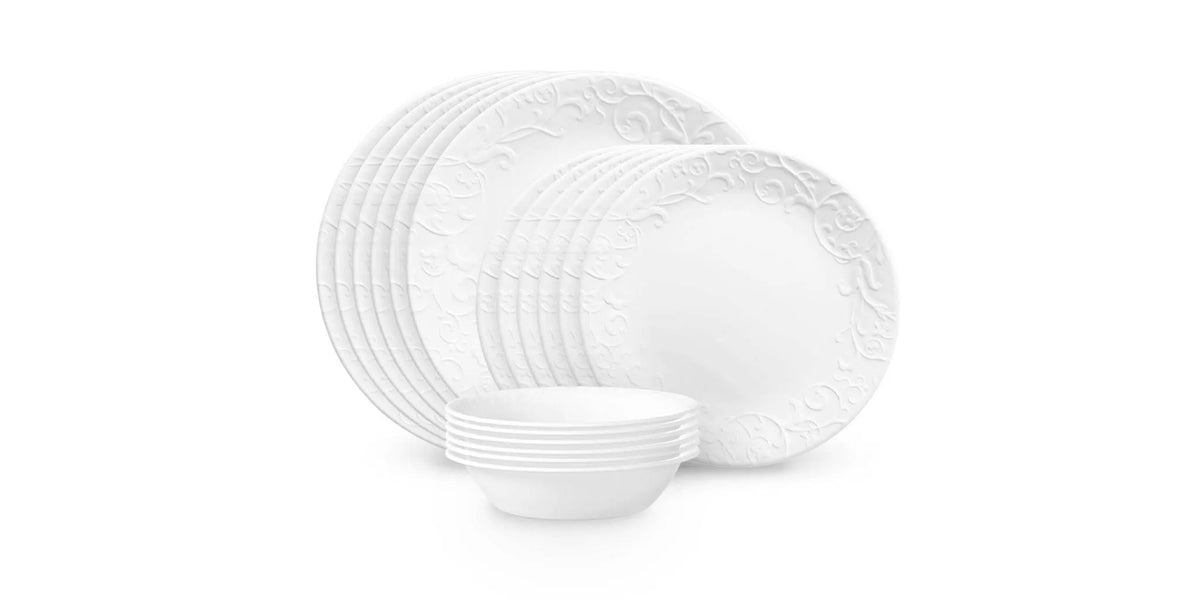 18pc Vitrelle Embossed Bella Faenza Dinnerware Set, Service for 6 – REBEL